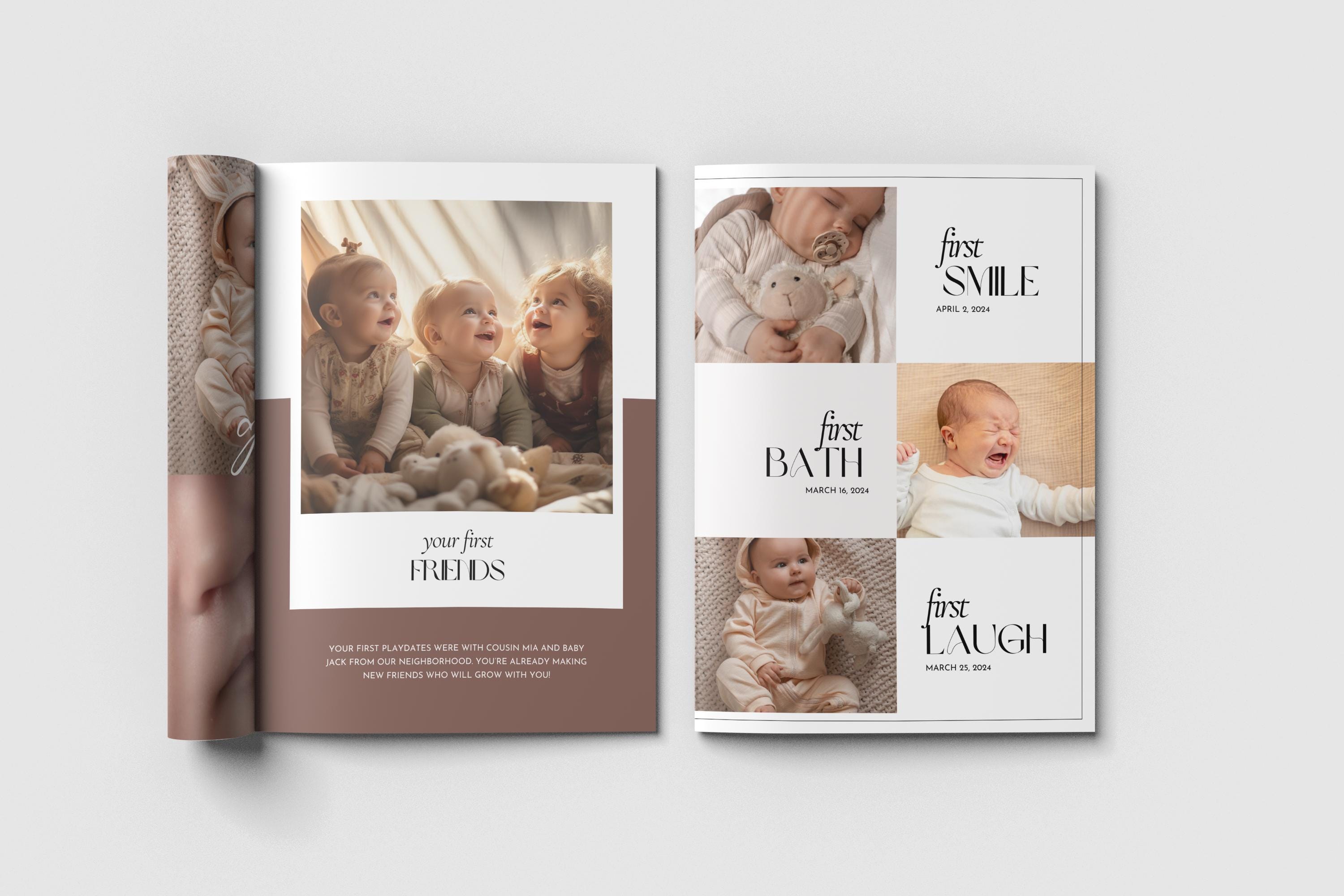 Newborn Baby Memory Magazine – Canva Template, Photo Album (printable ...