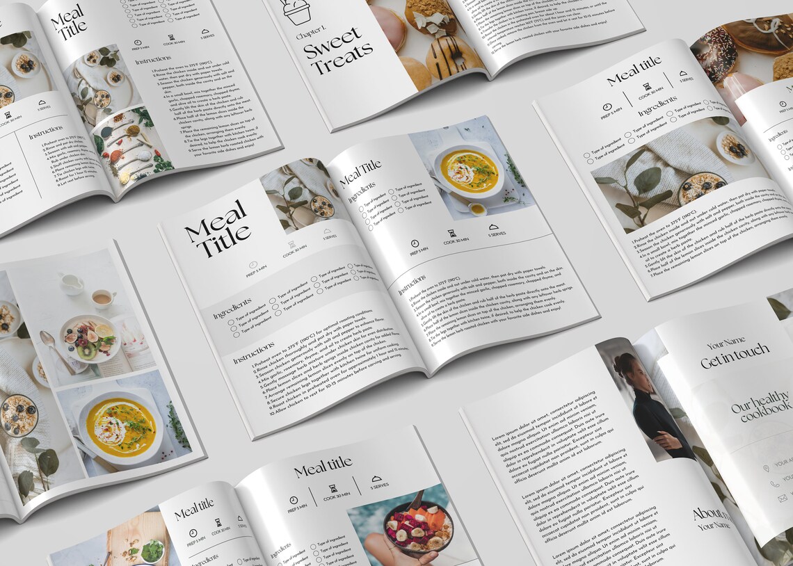 Printable Cookbook Template Custom Recipe and Meal Planner Digital DIY ...