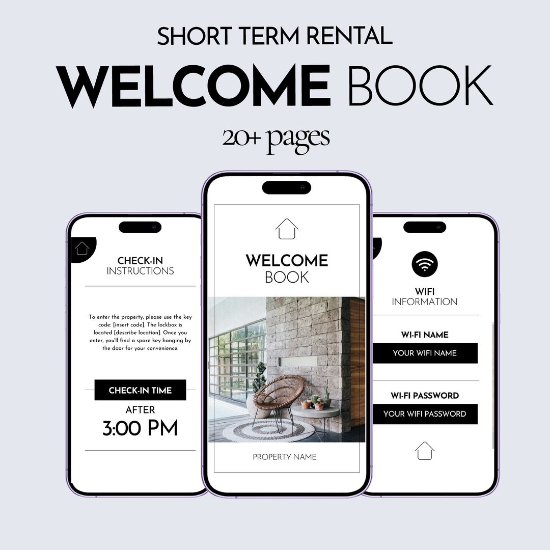 Editable Digital Welcome Book Template for Vacation Rental | Guest ...