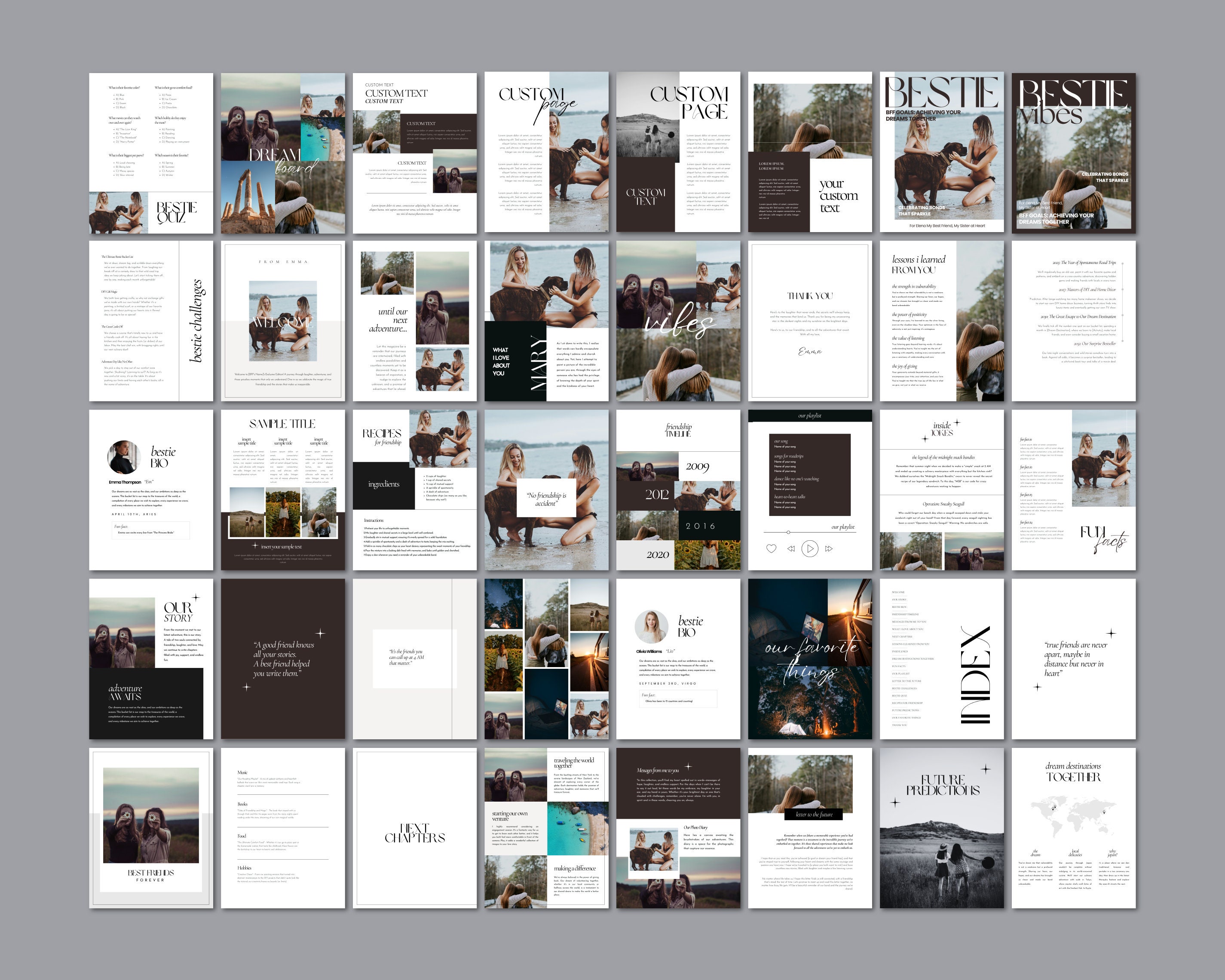 Printable Bestie Magazine Gift - Personalized Besties Gift, Custom Best ...