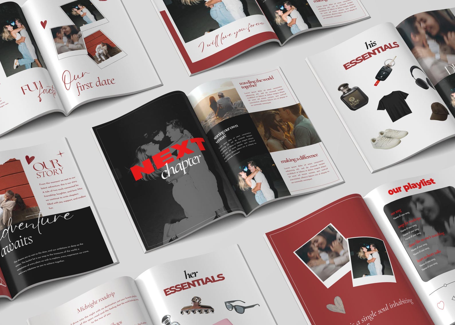 Personalized Couple's Magazine Template, Romantic DIY Gift (digital ...