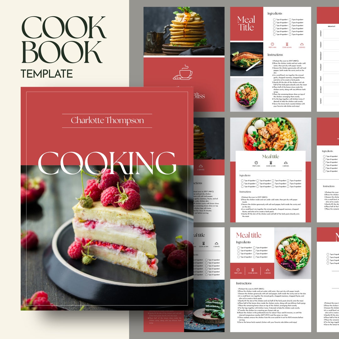 Editable Cookbook Template - Printable Recipe Book Template - DIY ...