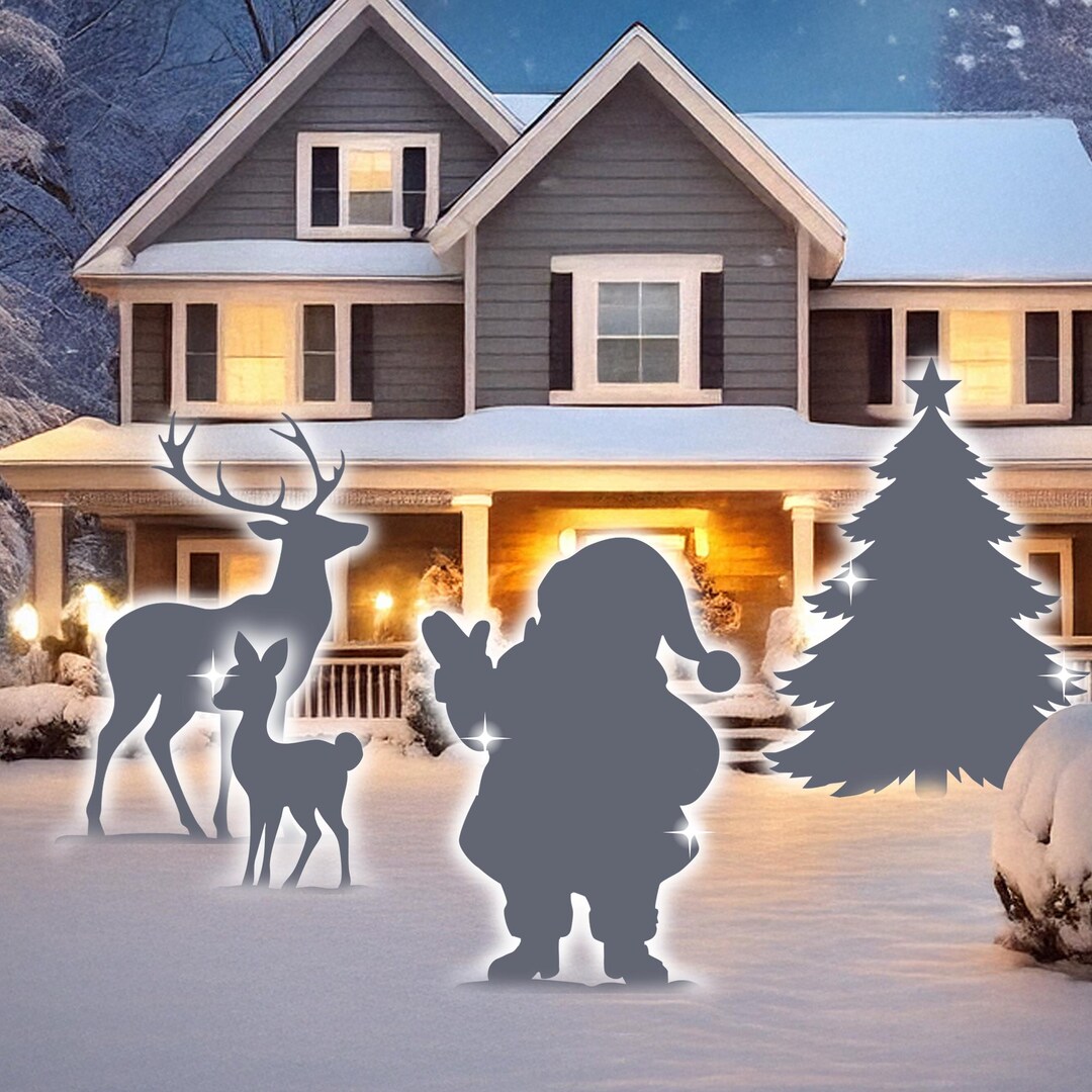 Printable Christmas Cutouts, DIY Santa Yard Decoration, Deer, Tree ...