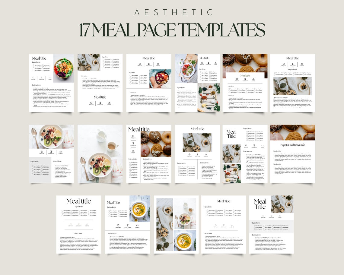 Printable Cookbook Template Custom Recipe and Meal Planner Digital DIY ...