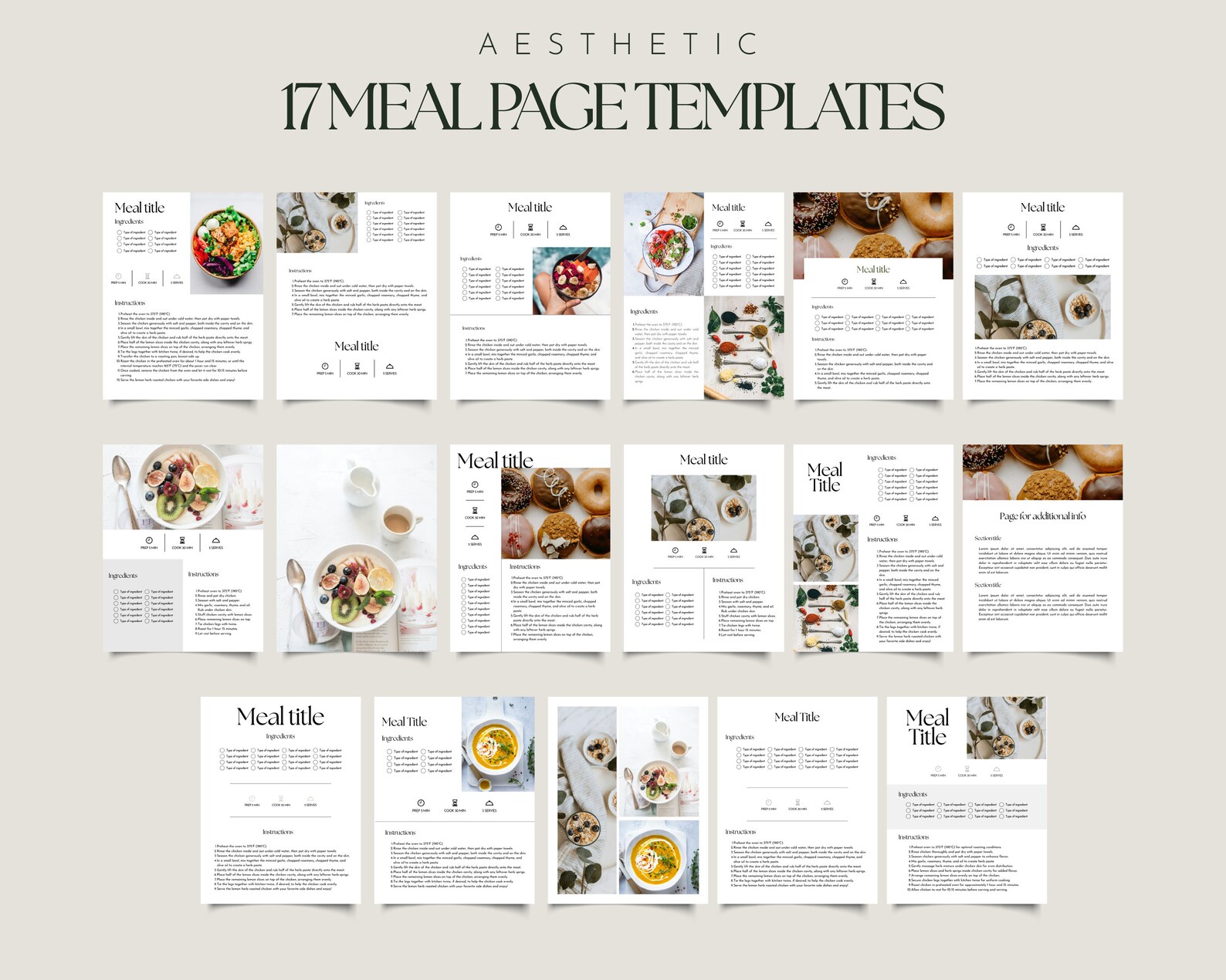 Printable Cookbook Template - Custom Recipe and Meal Planner - Digital ...