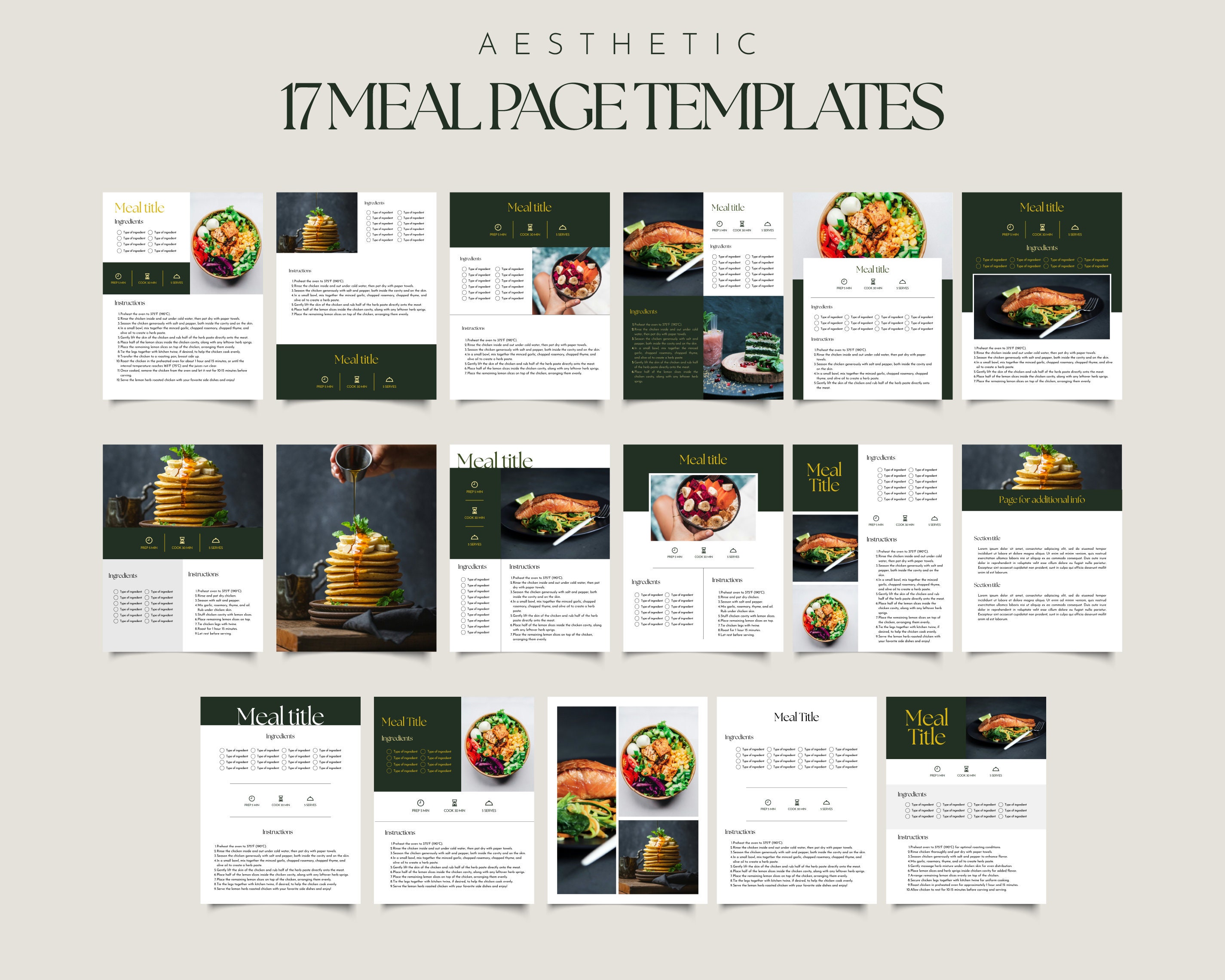 Editable Cookbook Template - Printable Custom Healthy Recipe Planner ...
