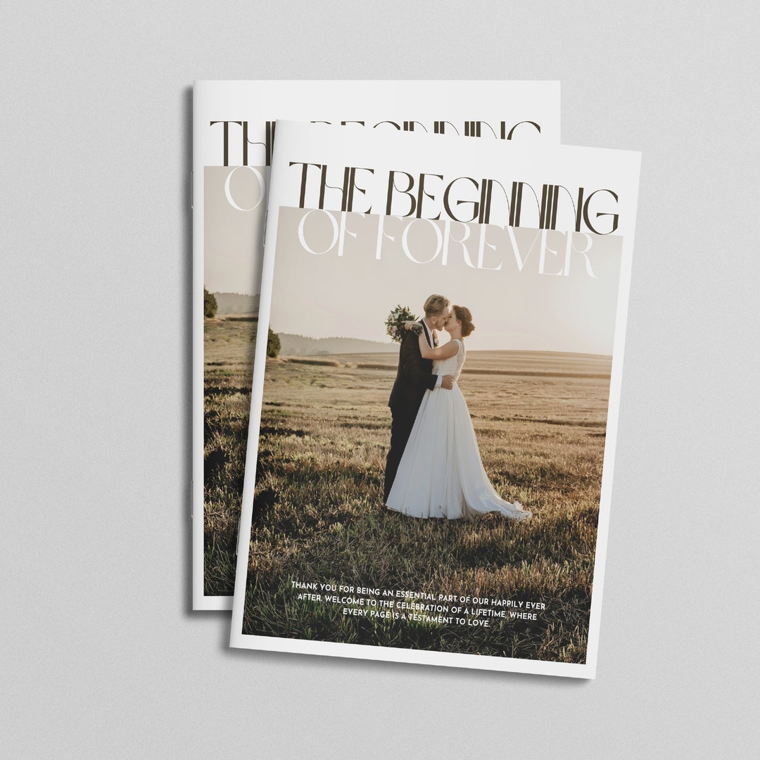 Wedding Magazine Template, Wedding Day Memory Book With Program & Story ...