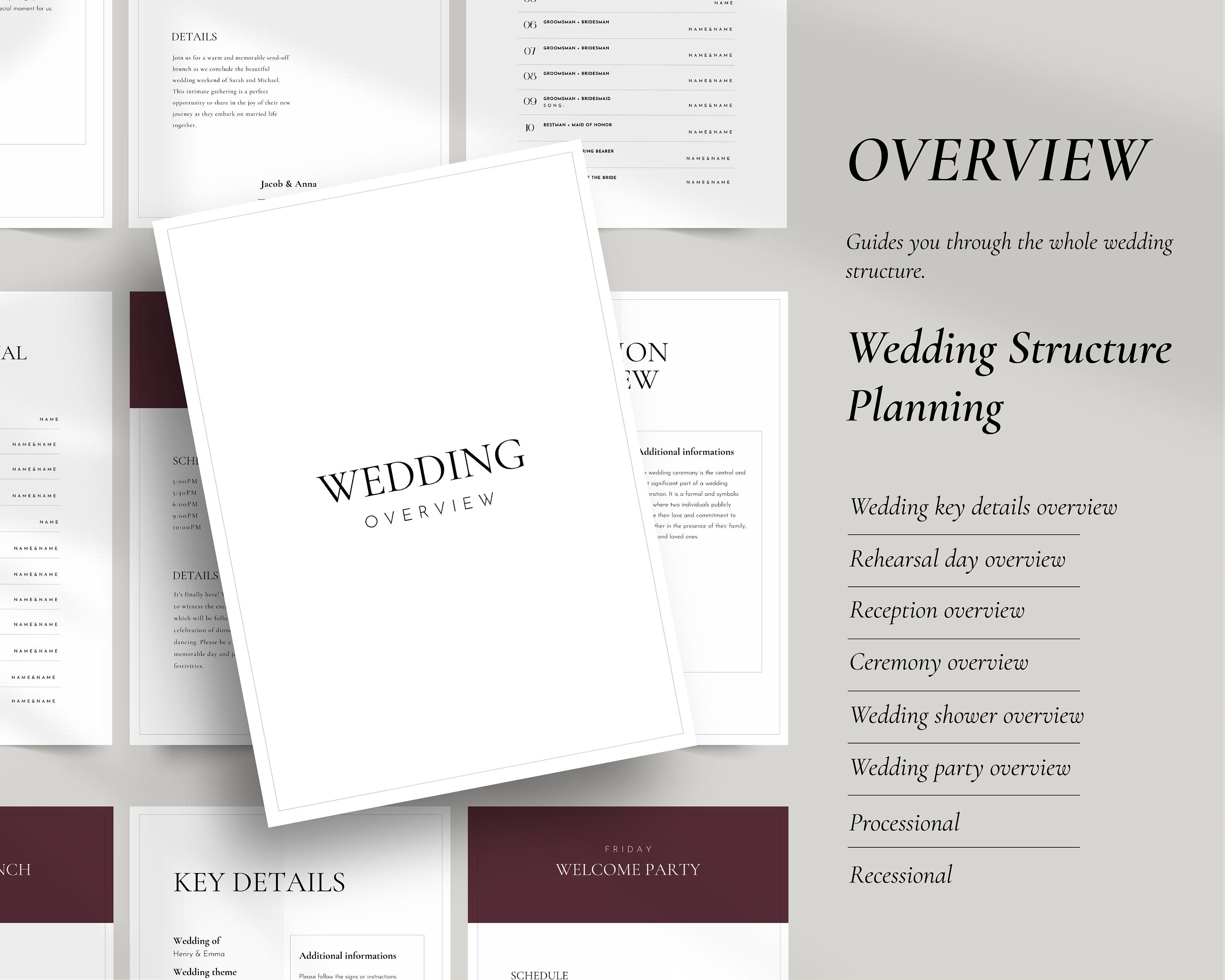 Printable Burgundy Wedding Planner Template, Wine Binder (digital ...