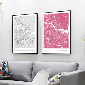 Customized City Print, Digital Download, Any City Map, Personalized Map ...