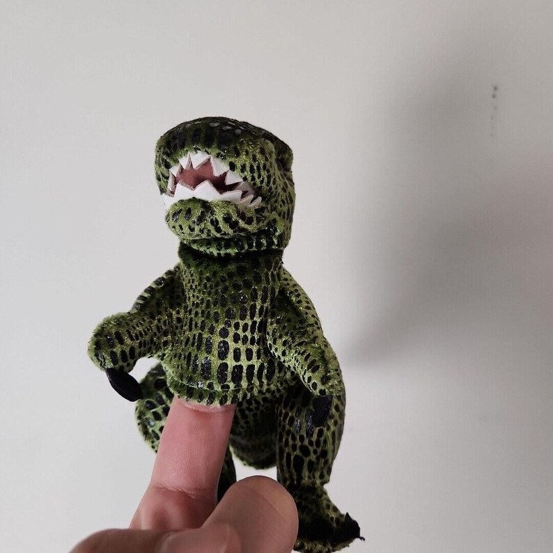 T Rex Dinosaur Plush Finger Puppet Green 6 Inches - Etsy