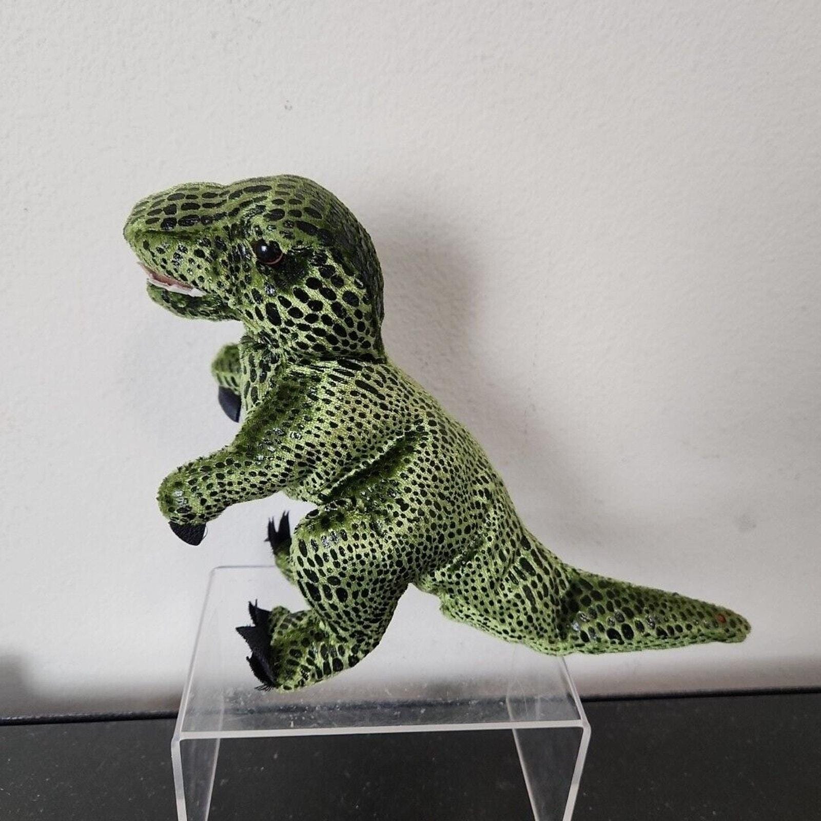 T Rex Dinosaur Plush Finger Puppet Green 6 Inches - Etsy