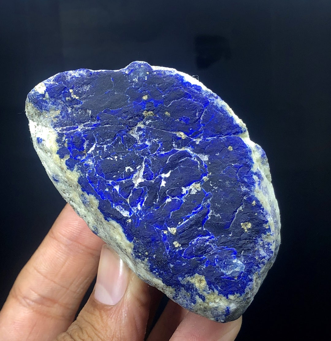 Blue Lazurite Specimen With Winchite and Pyrite From Badakhshan ...