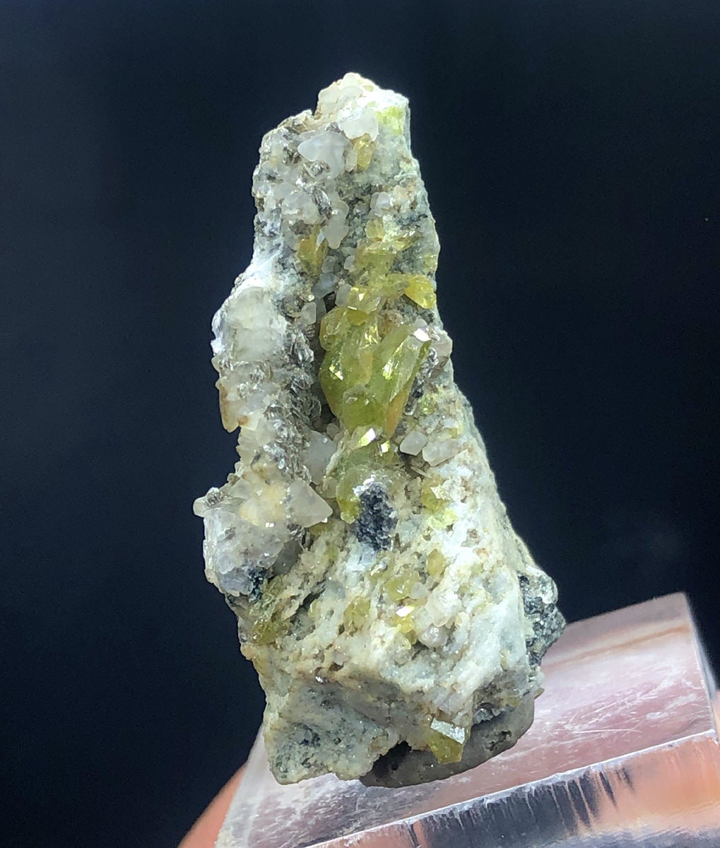 Natural Beautiful Lush Green Sphene Titanite Specimen, Raw Sphene ...