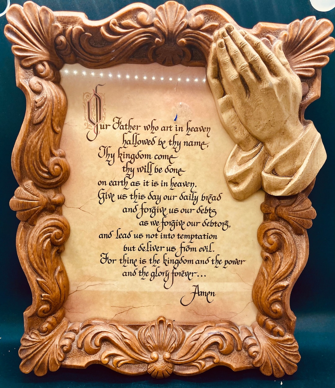 Vintage Lords Prayer in Calligraphy With Beautiful Frame - Etsy