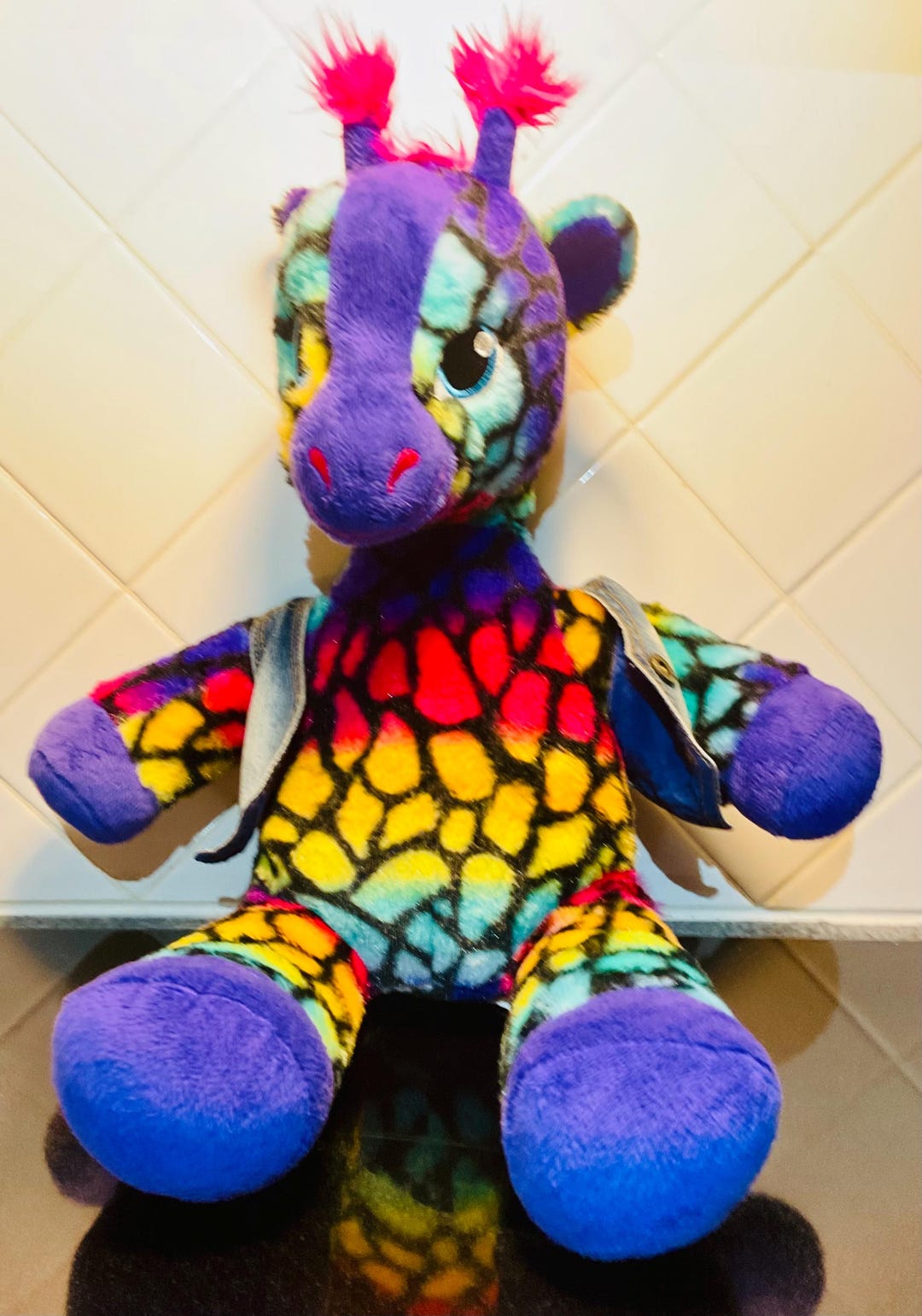Build A Bear Rainbow Giraffe Stuffed Plush Etsy