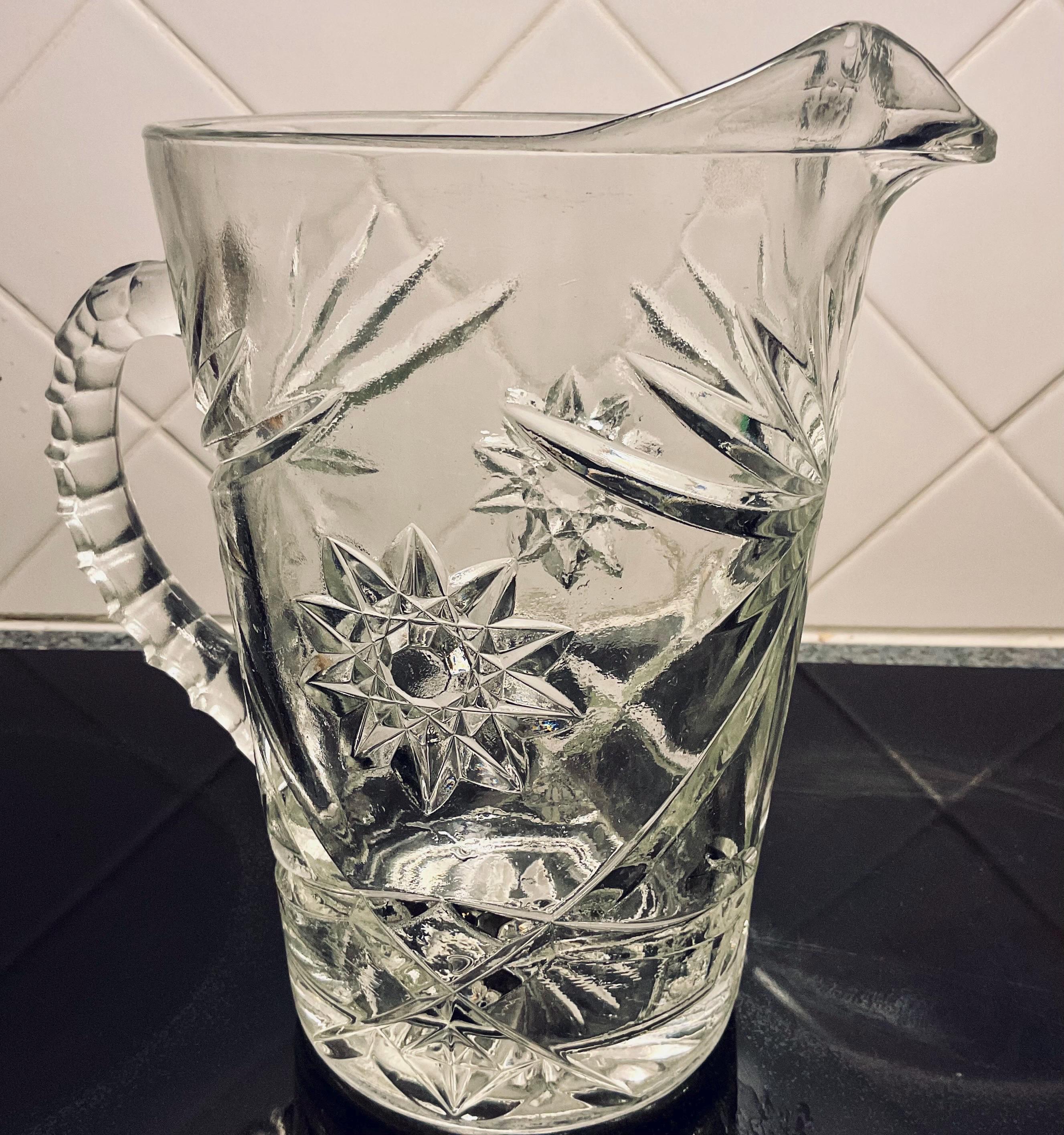 Vintage EAPC “star of David” Early American Crystal Glass Pitcher - Etsy