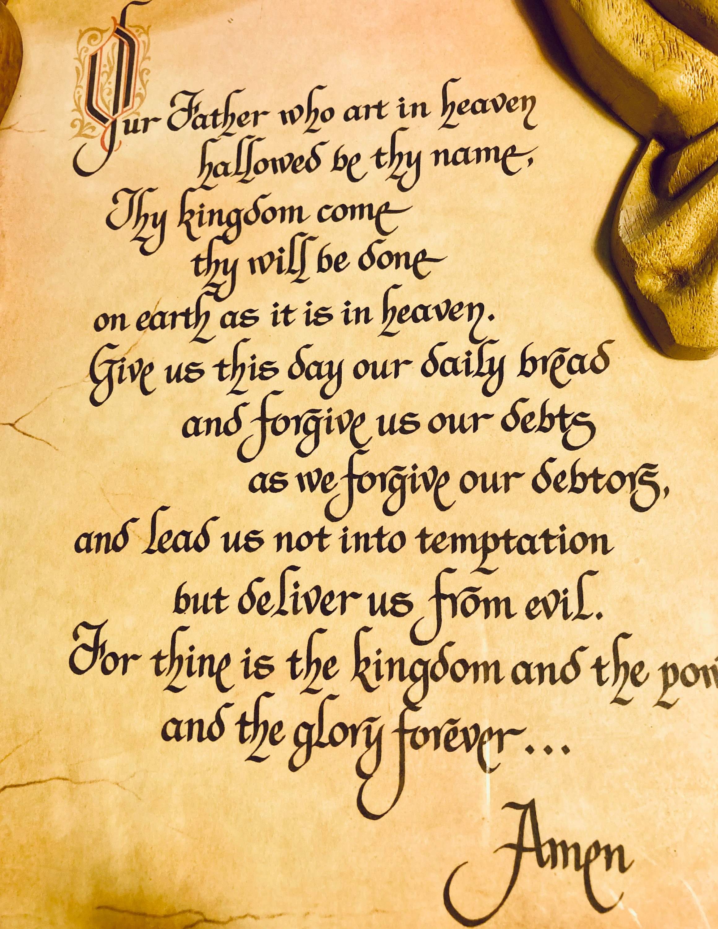 Vintage Lords Prayer in Calligraphy With Beautiful Frame - Etsy