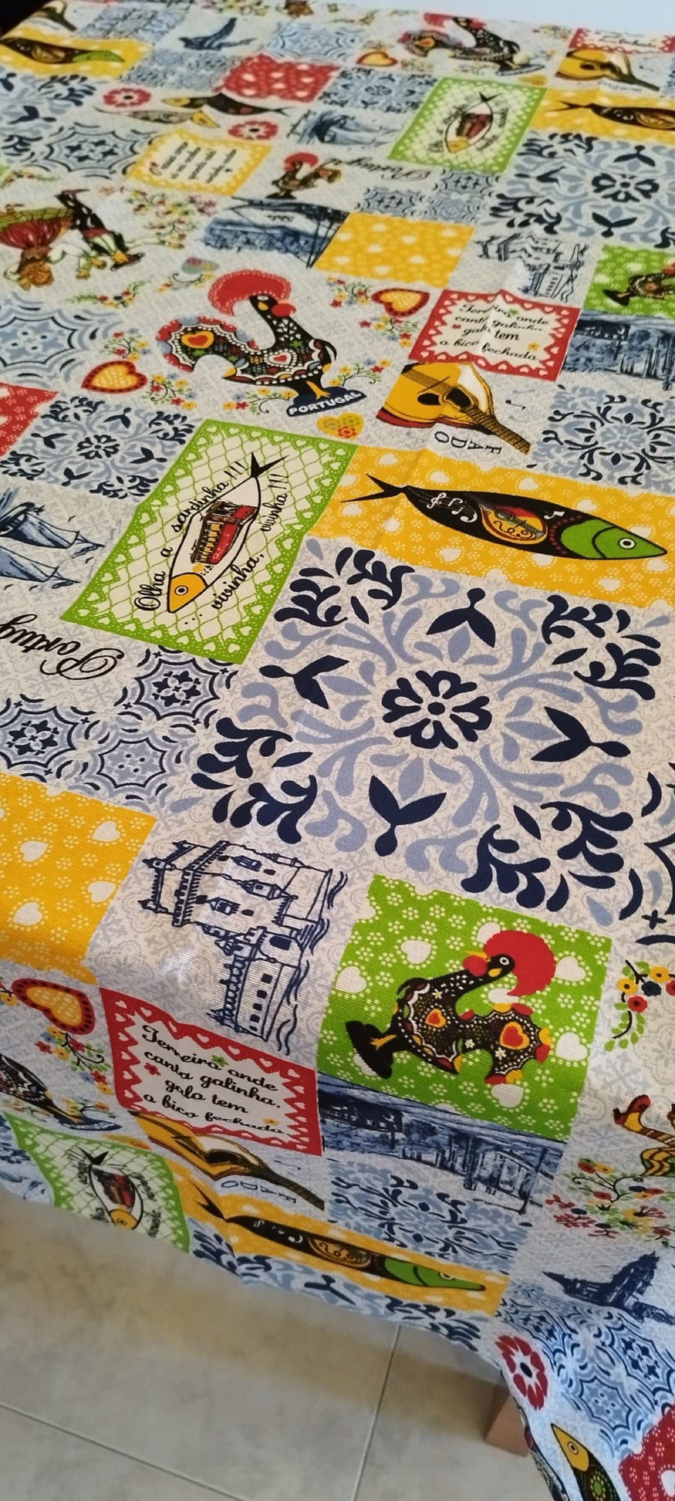 Portuguese Traditional Table Cloth, 150x200cm, Colourful Design Print ...