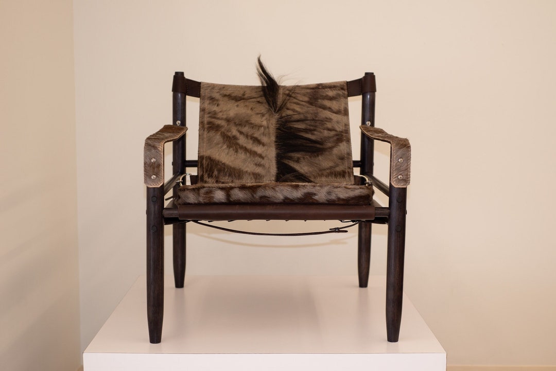 Wildebeest Hide Safari Chair - Etsy