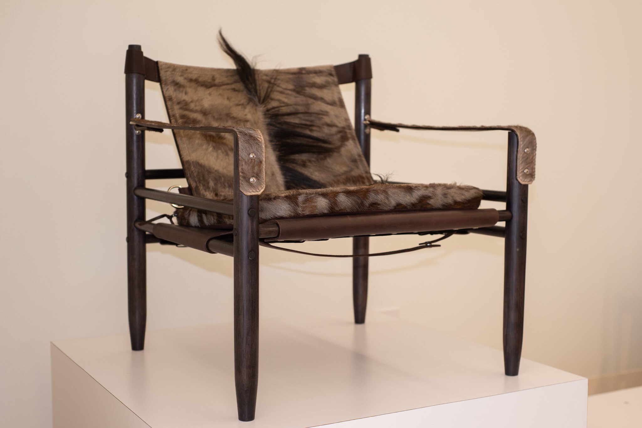 Wildebeest Hide Safari Chair - Etsy