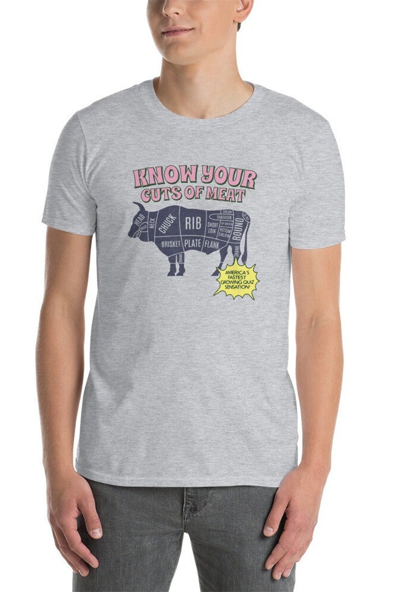 Know Your Cuts of Meat T-shirt (white/sport Grey) - Etsy