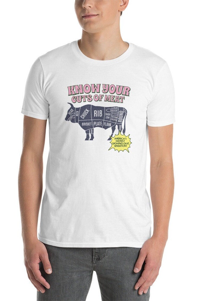 Know Your Cuts of Meat T-shirt (white/sport Grey) - Etsy