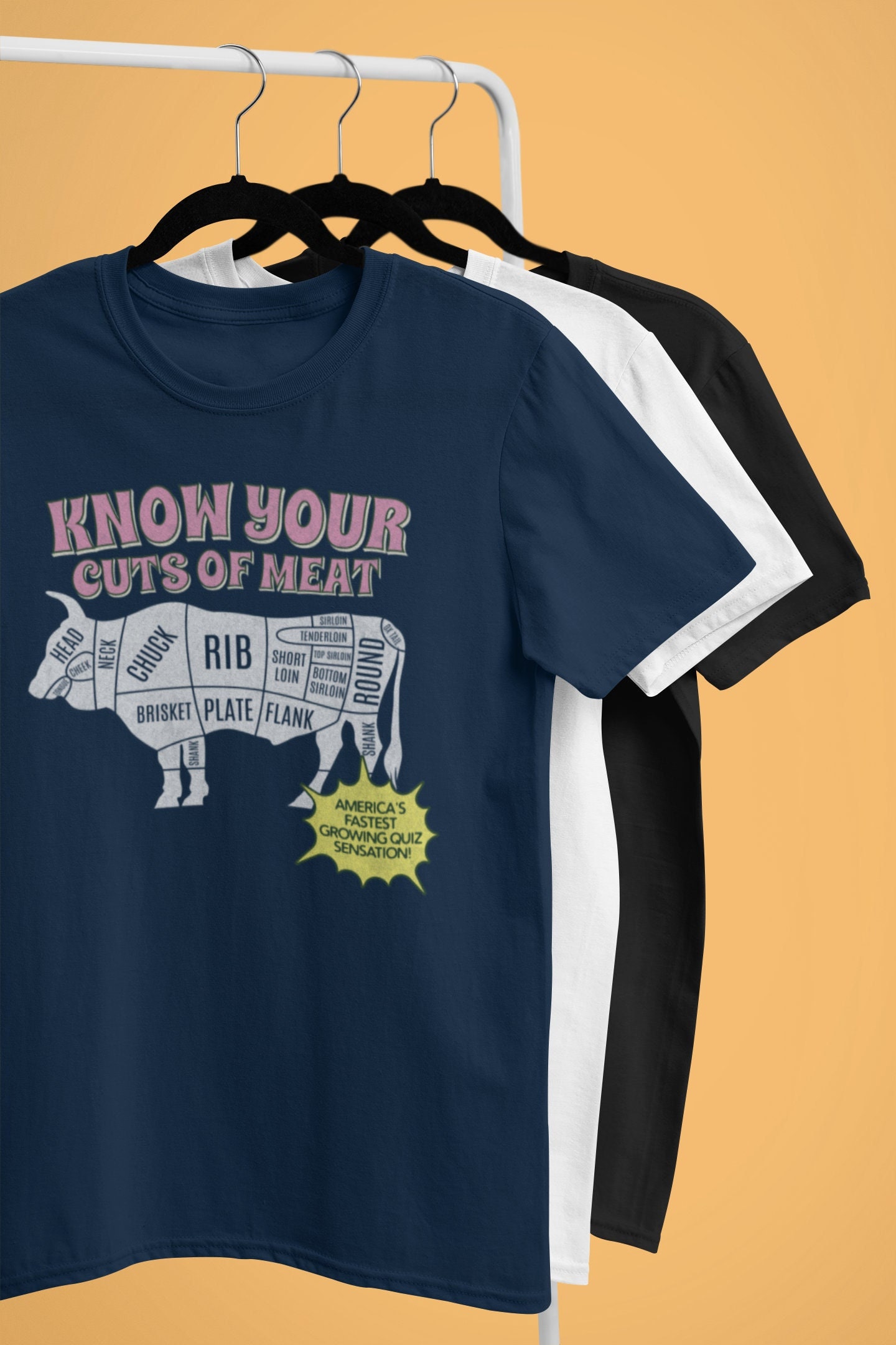 Know Your Cuts of Meat T-shirt (black/navy/dark Heather) - Etsy