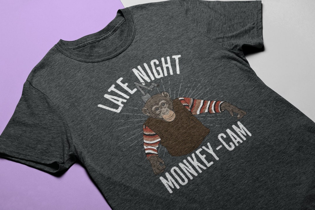 Late Night Monkey-cam T-shirt (black/navy/dark Heather), Zippy the ...