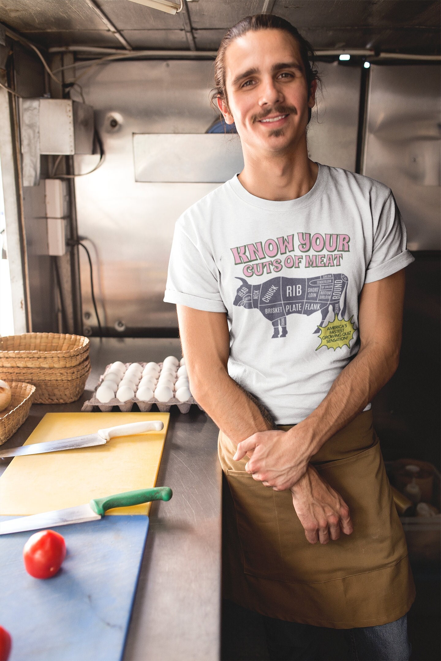 Know Your Cuts of Meat T-shirt (white/sport Grey) - Etsy