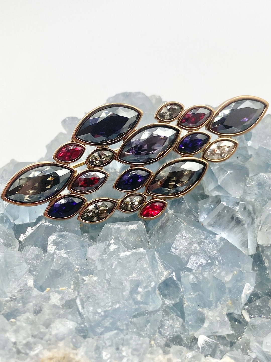 Swarovski Crystal Signed Night and Day Brooch - Etsy