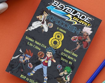 Beyblade Birthday Invitation - Etsy