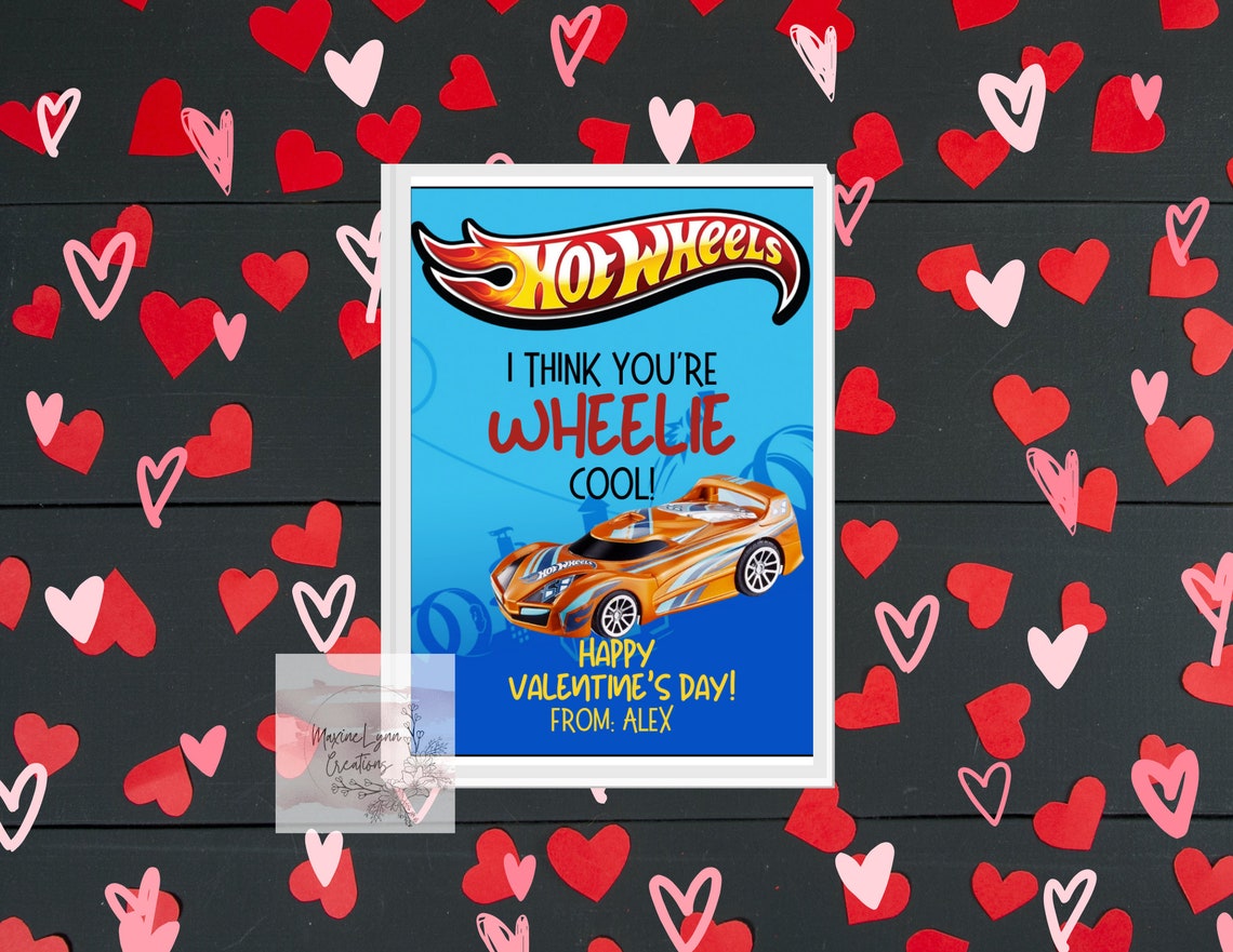 EDITABLE Hot Wheels, Monster Truck, Car Valentine Cards, Kid Valentine ...