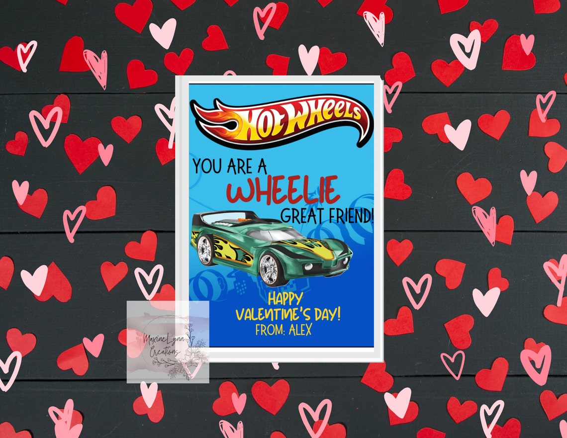 EDITABLE Hot Wheels, Monster Truck, Car Valentine Cards, Kid Valentine ...