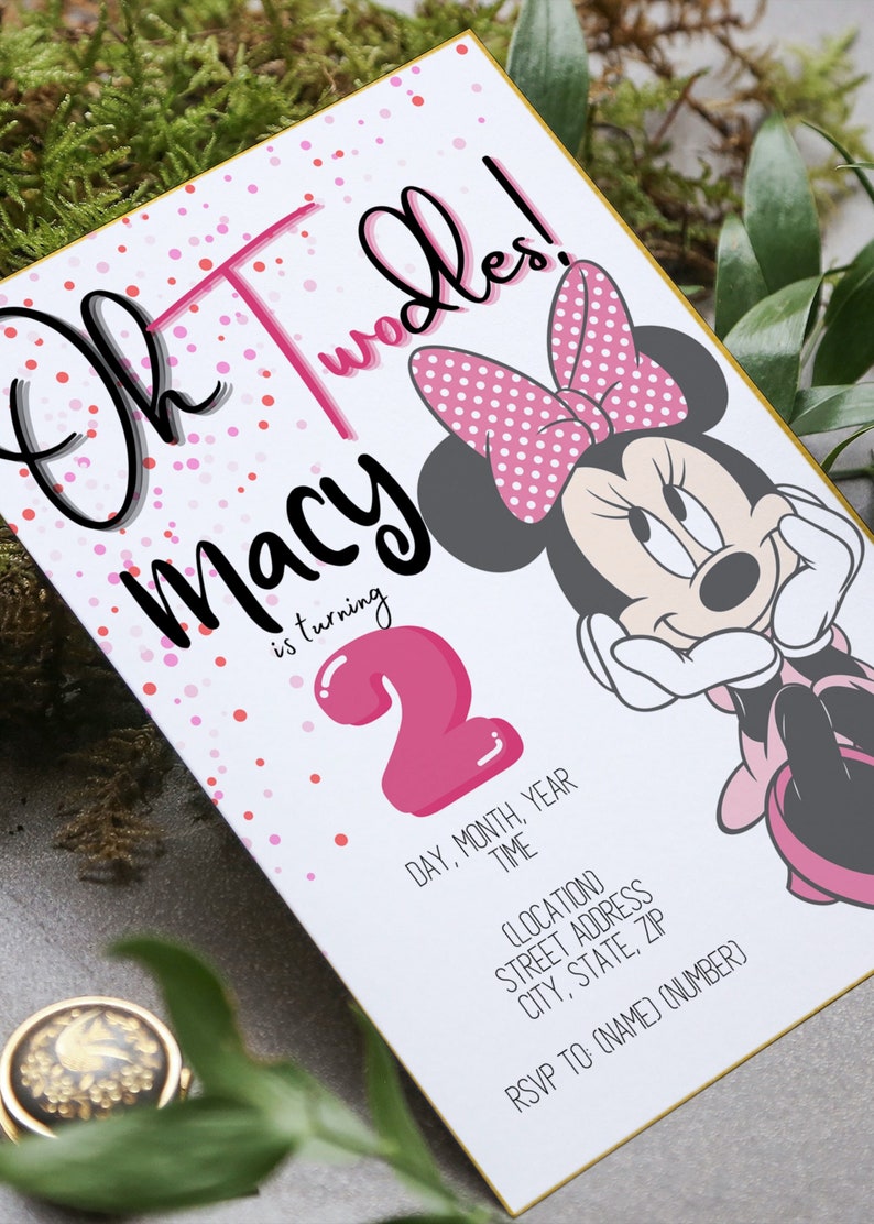 Personalized Minnie Mouse Birthday Invitation Printable - Etsy