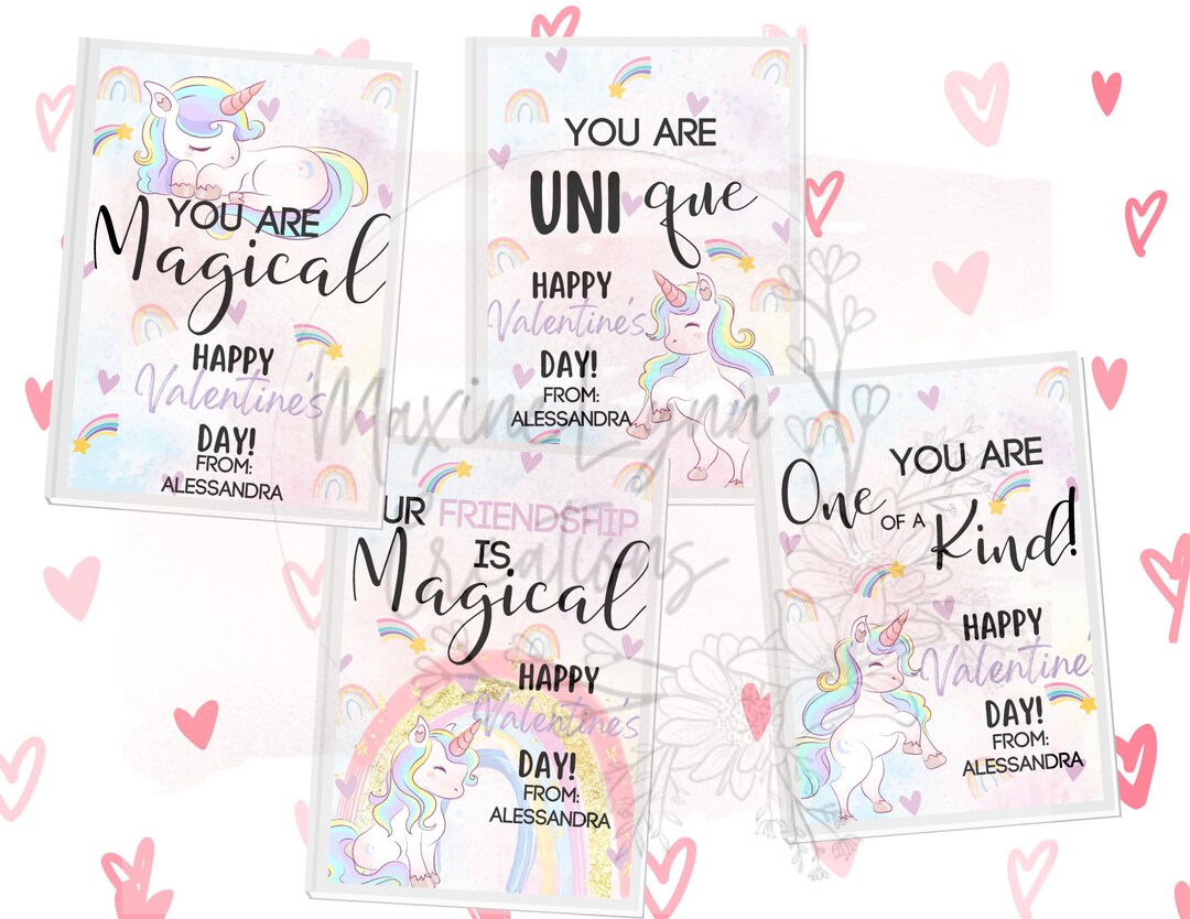 EDITABLE Unicorn Valentine Cards, Kid Valentine Cards, School Valentine ...