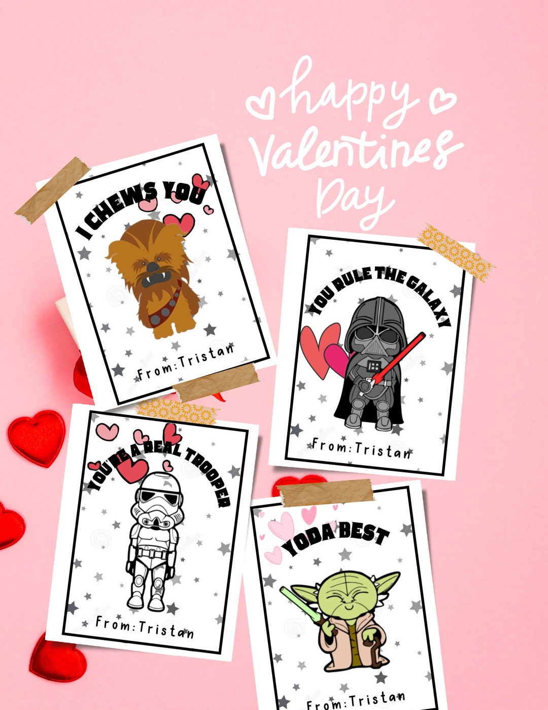 Star Wars Valentines, Personalized Valentines, Valentines, Kids ...