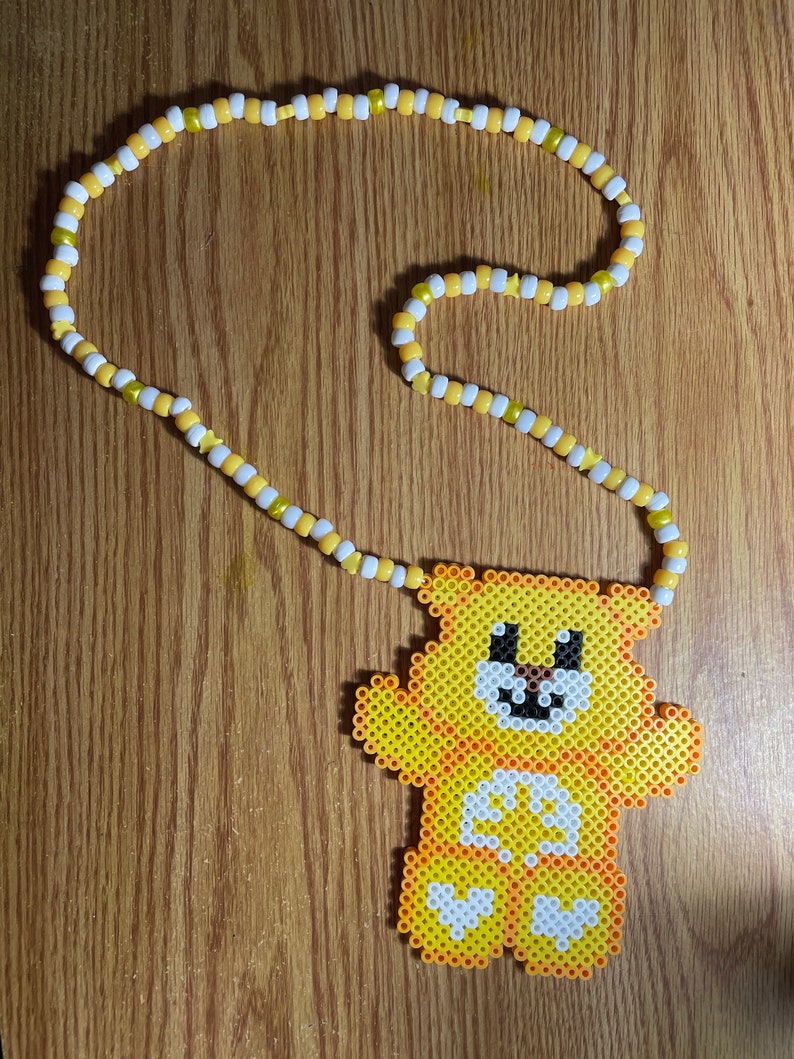 Care Bears Kandi Necklace Perler Raves Rave Trading Candy - Etsy