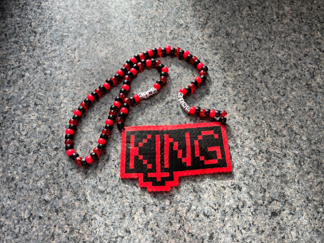 KANDI NECKLACE // Sullivan King // Perler Bead Kandi Necklace - Etsy