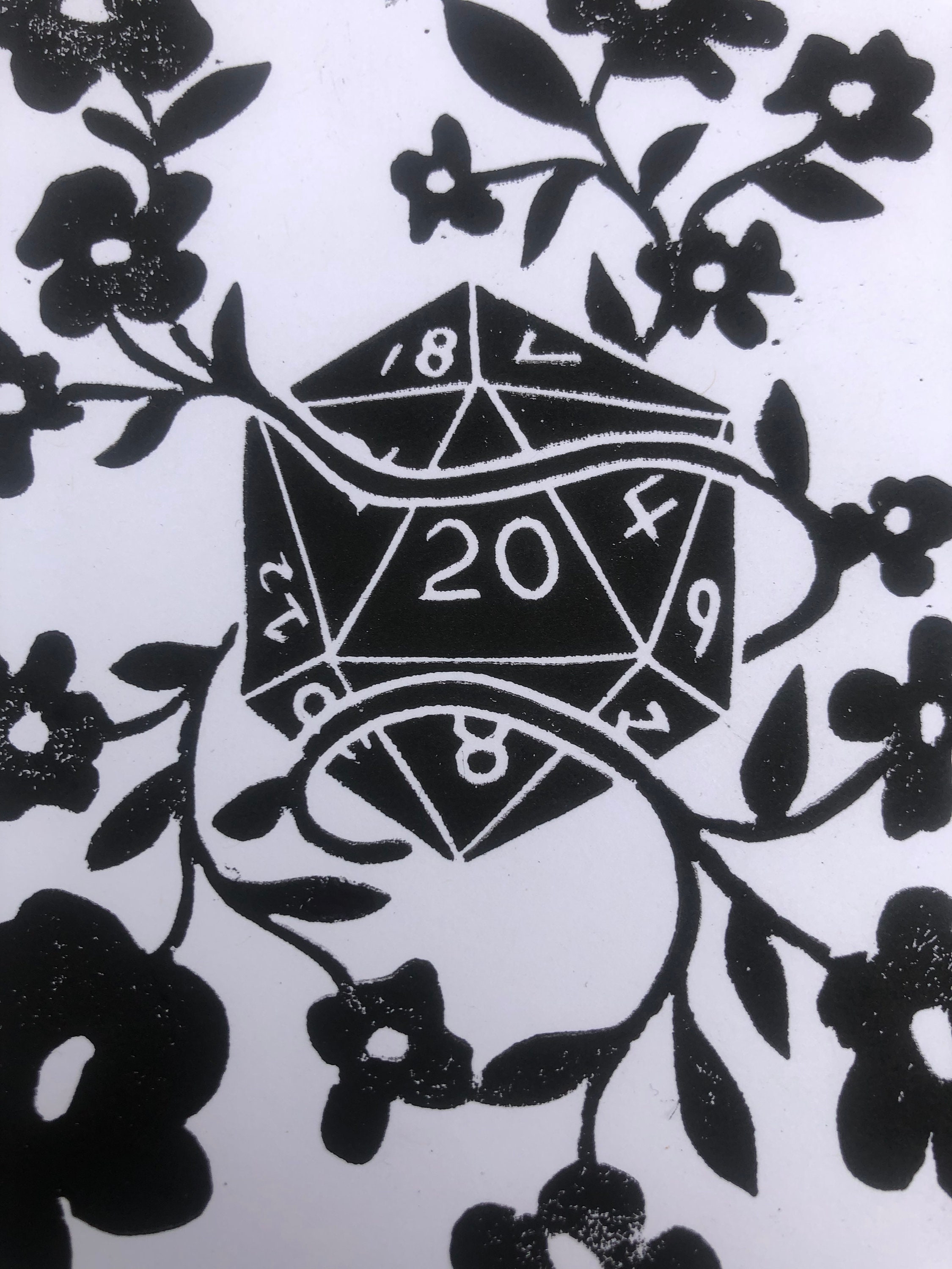 Natural Twenty D20 Hand Printed Linocut Print Dungeons & Dragons - Etsy