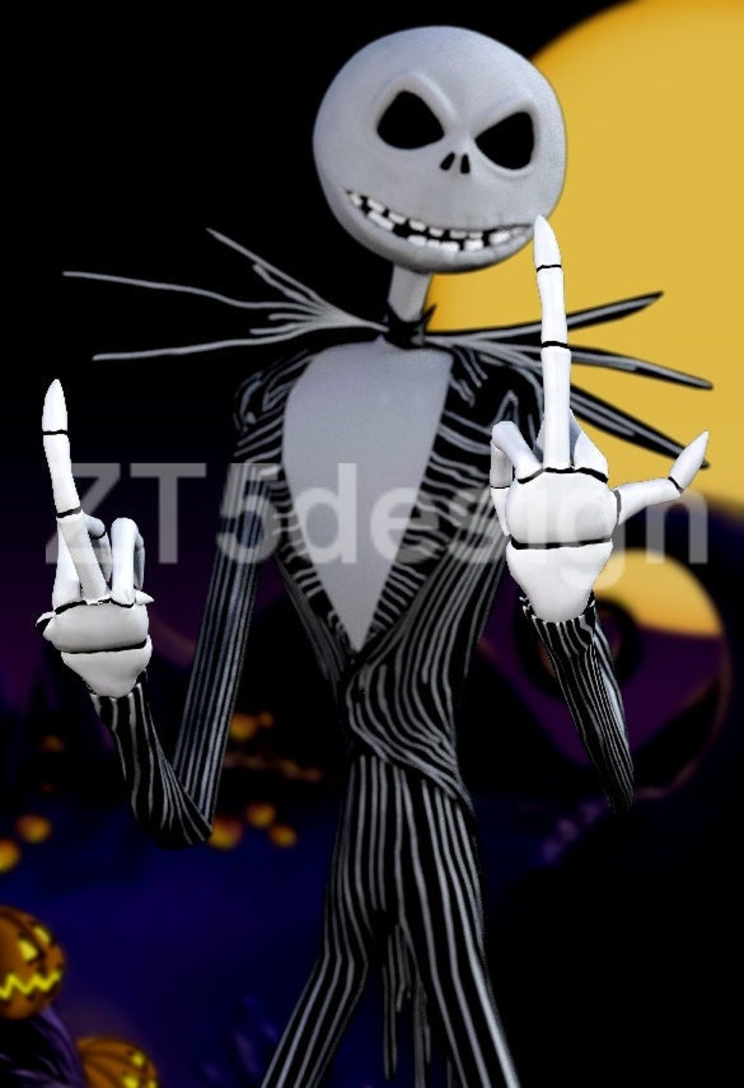 Jack Skellington Flip off | Lab Quality Print on Thick Stock | Original ...