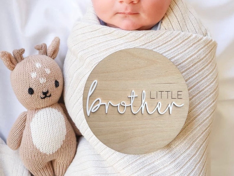 Little Brother Little Sister Birth Announcement Sign Birth Announcement ...