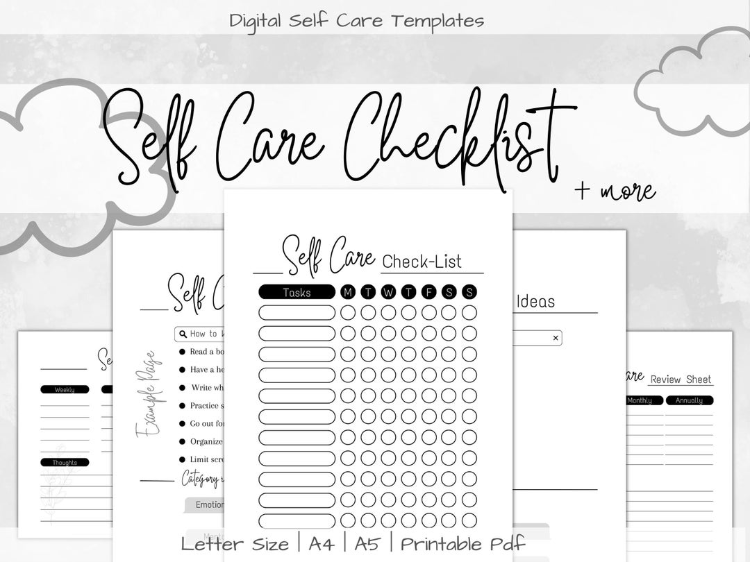 Self Care Checklist|self Care Planner Sheets|habit Tracker|self Care ...