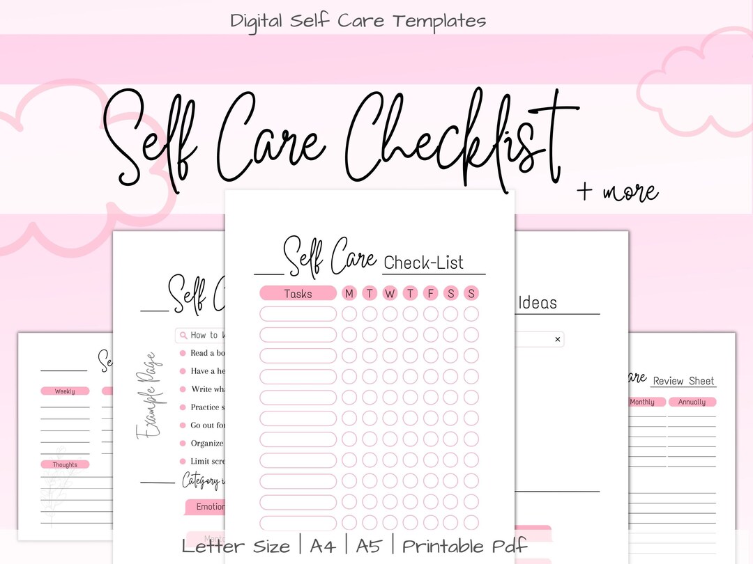 Self Care Planner| Self Care Checklist|digital Planner|self Care Kit ...