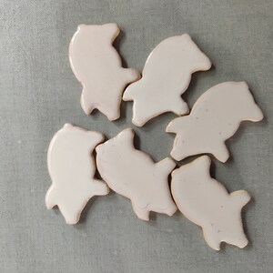 6 Small Ceramic Piggies, White Mosaic Tiles for Art Projects - Etsy