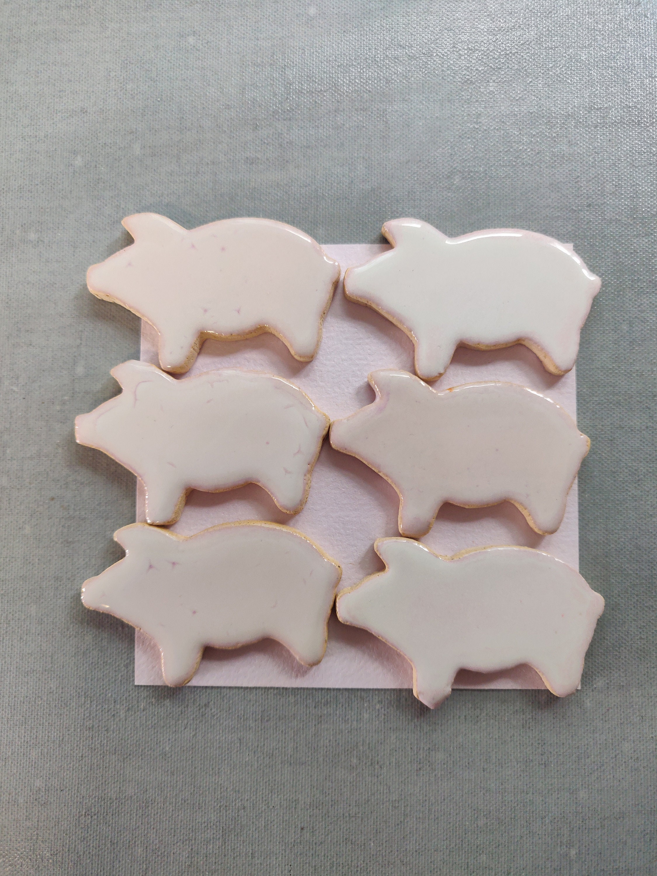 6 Small Ceramic Piggies, White Mosaic Tiles for Art Projects - Etsy