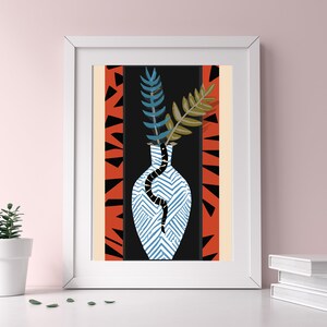 Retro Colorful Snake Vase Printable Digital Wall Art Boho - Etsy