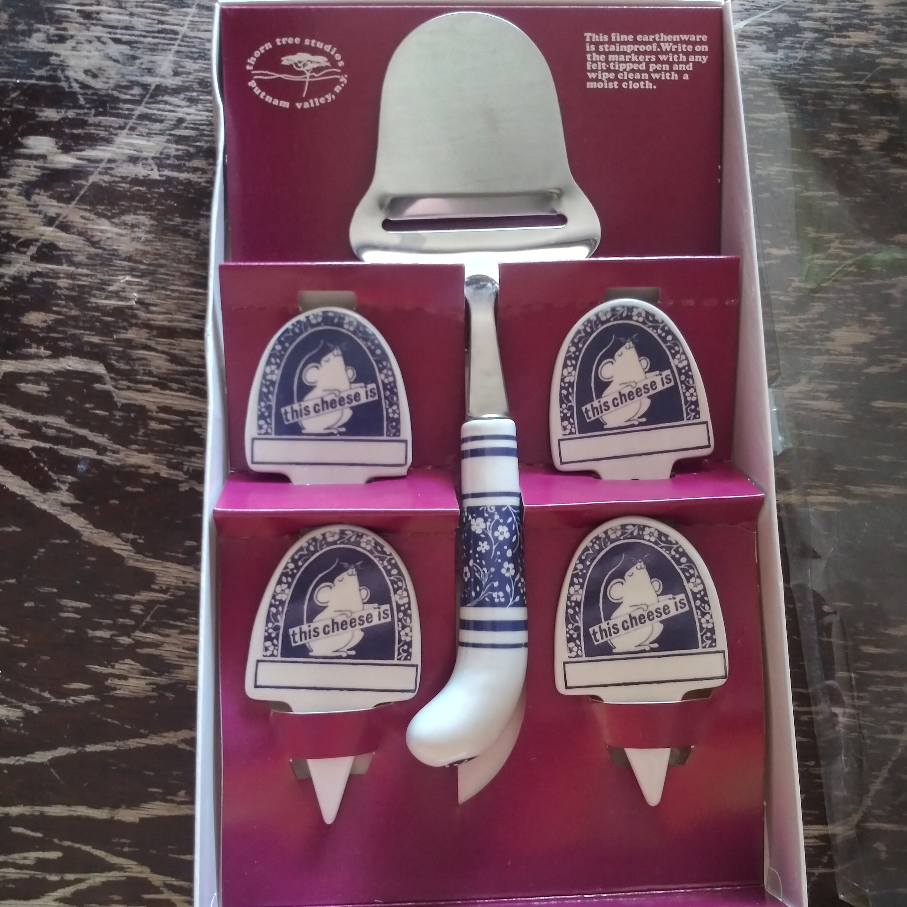 Thorn Tree Studios Vintage Cheese Slicer With Ceramic Mouse Markers - Etsy