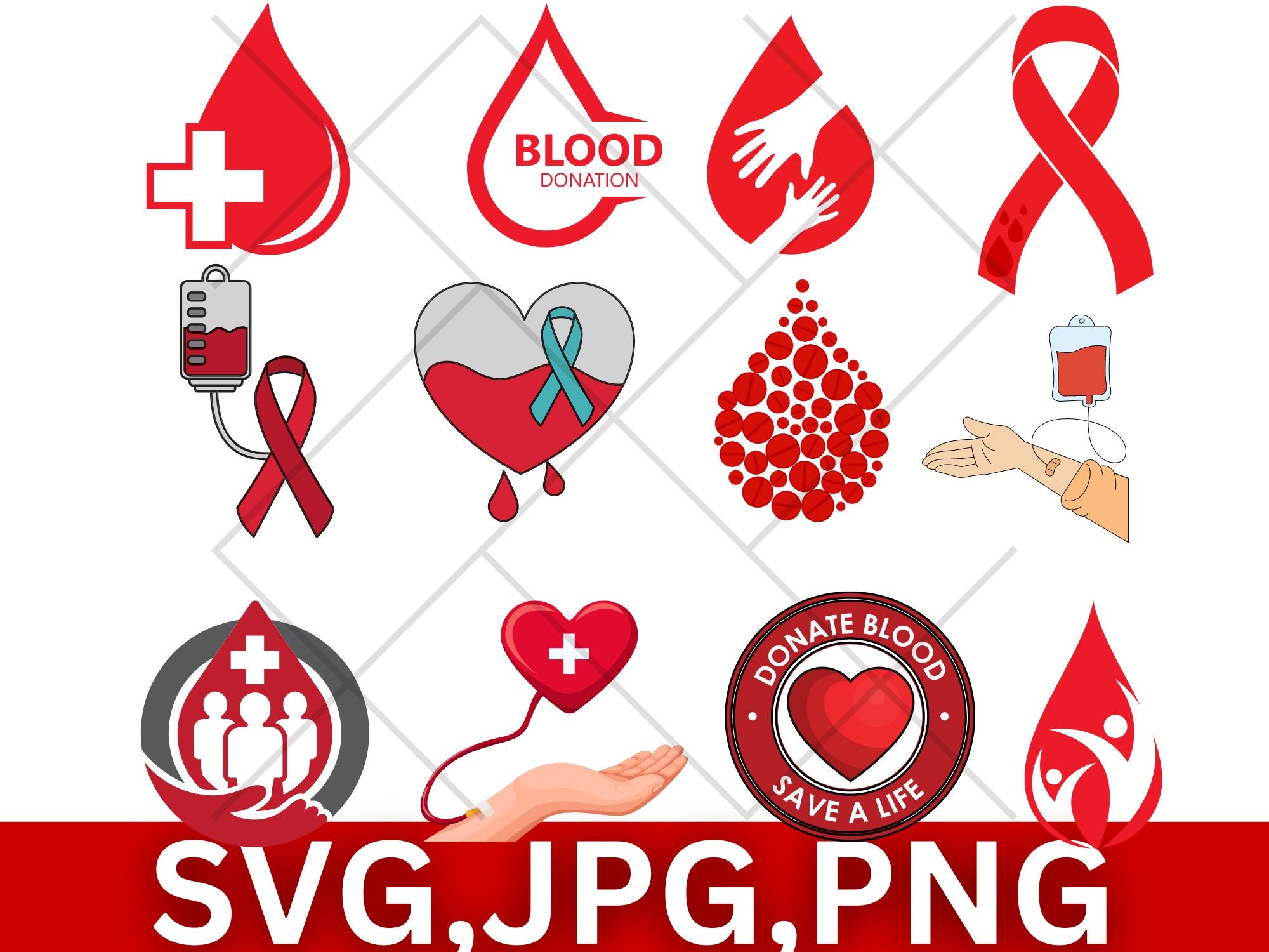 World Blood Donor Day Svg Bundle\ Blood Donation Awareness Svg\ Give ...