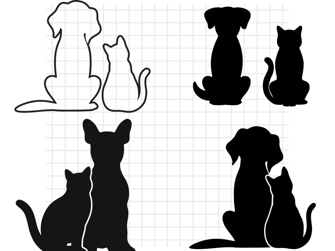 Cat and Dog SVG Svg Files Cat and Dog PNG Cat and Dog PDF - Etsy
