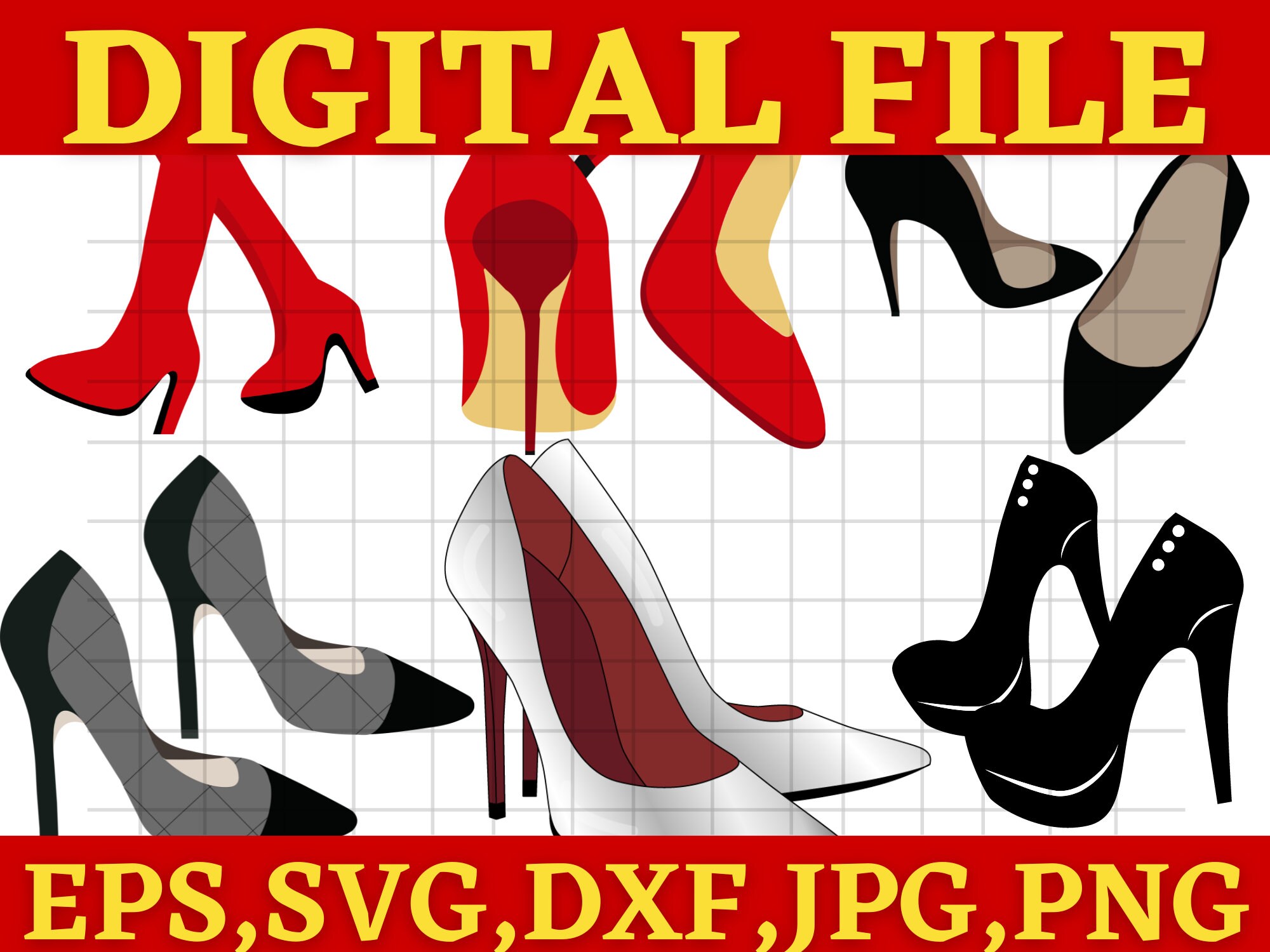 High Heels Svg High Heels Silhouette Svg High Heels Circuit Svg High ...